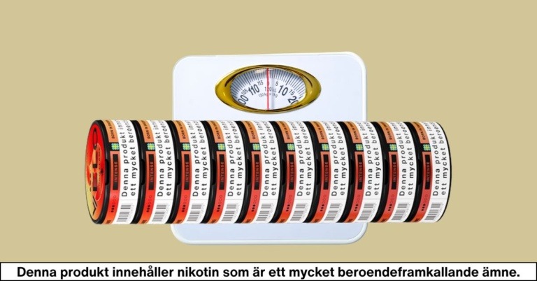 Hur mycket väger snus? Dosa, prilla & stock
